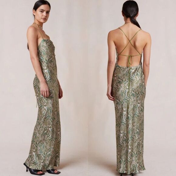 Bec & Bridge | Dresses | Bec Bridge Dressalanis Silk Print Tie Back ...